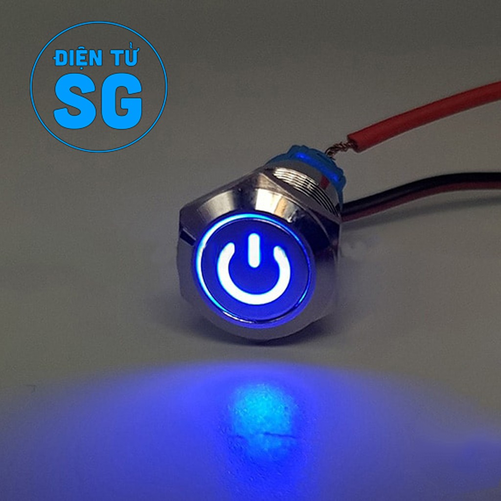 Nút nguồn kim loại 12mm Trắng / Đỏ / Vàng / Xanh lá / Xanh dương ...