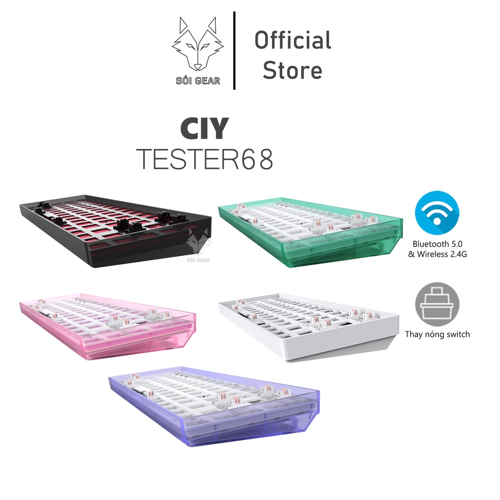 Bộ Kit Bàn Phím Cơ Tester68 - CIY GK 68 - Kit bàn phím cơ Bluetooth 5.0 ...