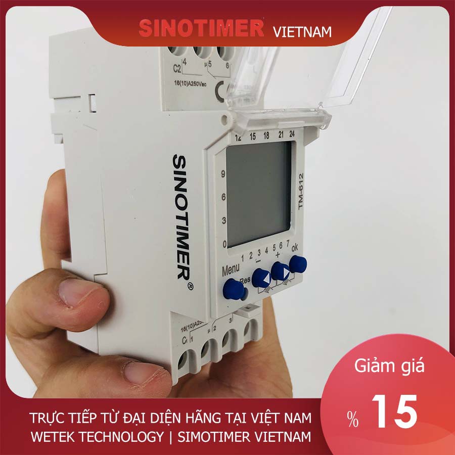 Timer 24h 7 Ngày 2 Kênh độc Lập 2no 2nc 16a 220v Màn Hình Lcd đa