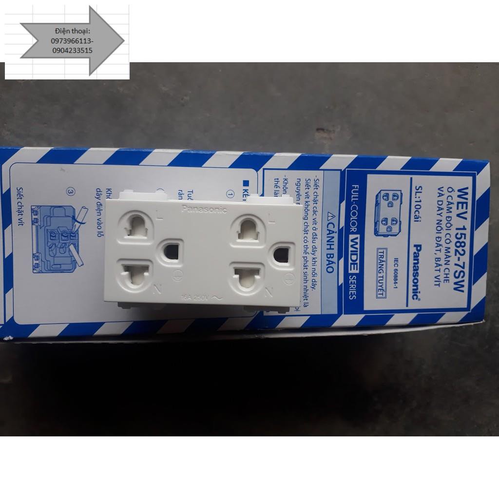 Ổ đôi 3 chấu Panasonic WEV1582-7SW(hạt to,1 cái) | Shopee Việt Nam