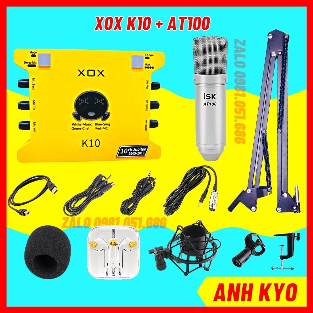 Bộ mic thu âm hát livestream sound card k10 2020 và mic isk at100 loại ...