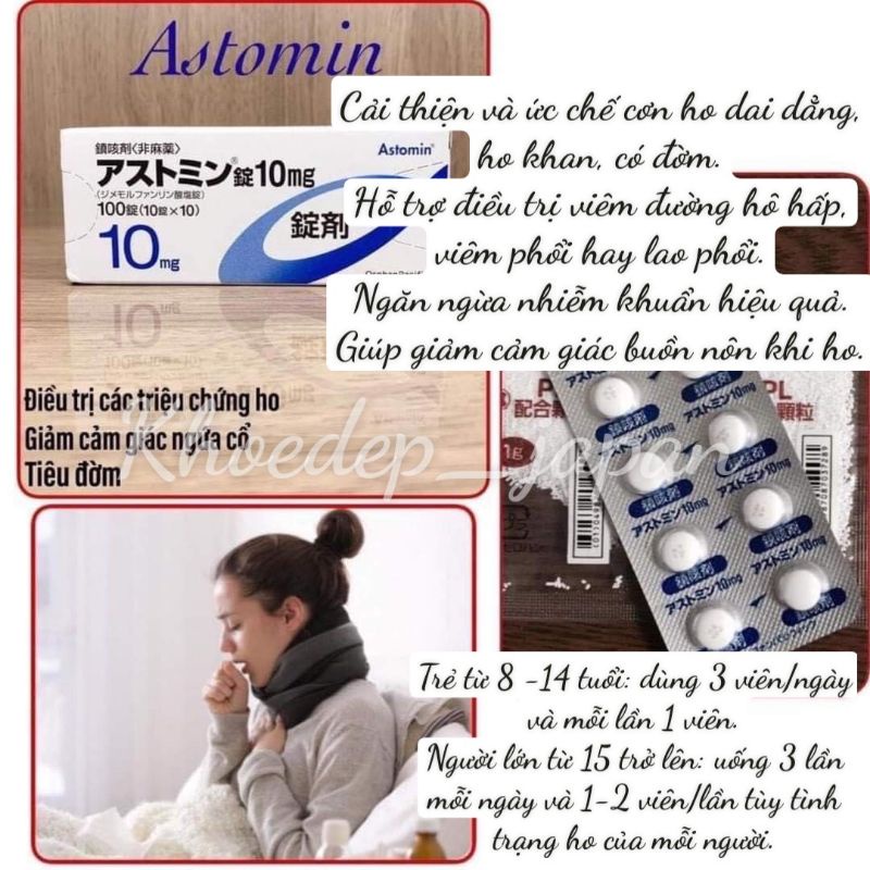 Mua Viên Uống Hỗ Trợ Giảm Ho Astomin Tablets 10mg 100v Nhật Bản giá rẻ ...