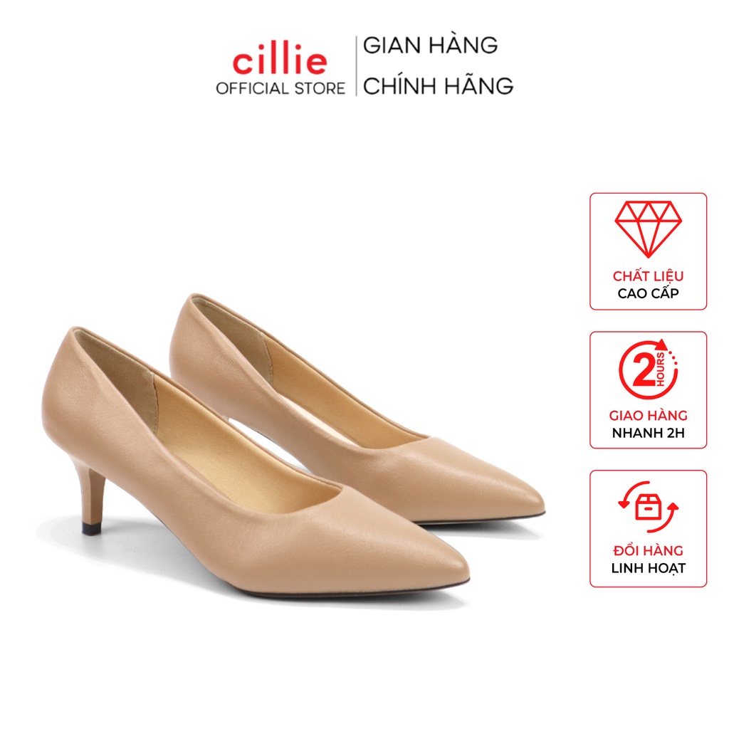 Mua Giày cao gót nữ mũi nhọn basic Cillie gót nhọn 5p thiết kế đơn giản ...
