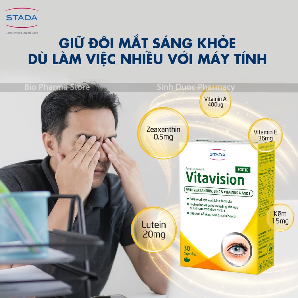 Mua Viên Uống Bổ Mắt Vitavision Forte STADA (Hộp 30 Viên) - Tăng cường ...