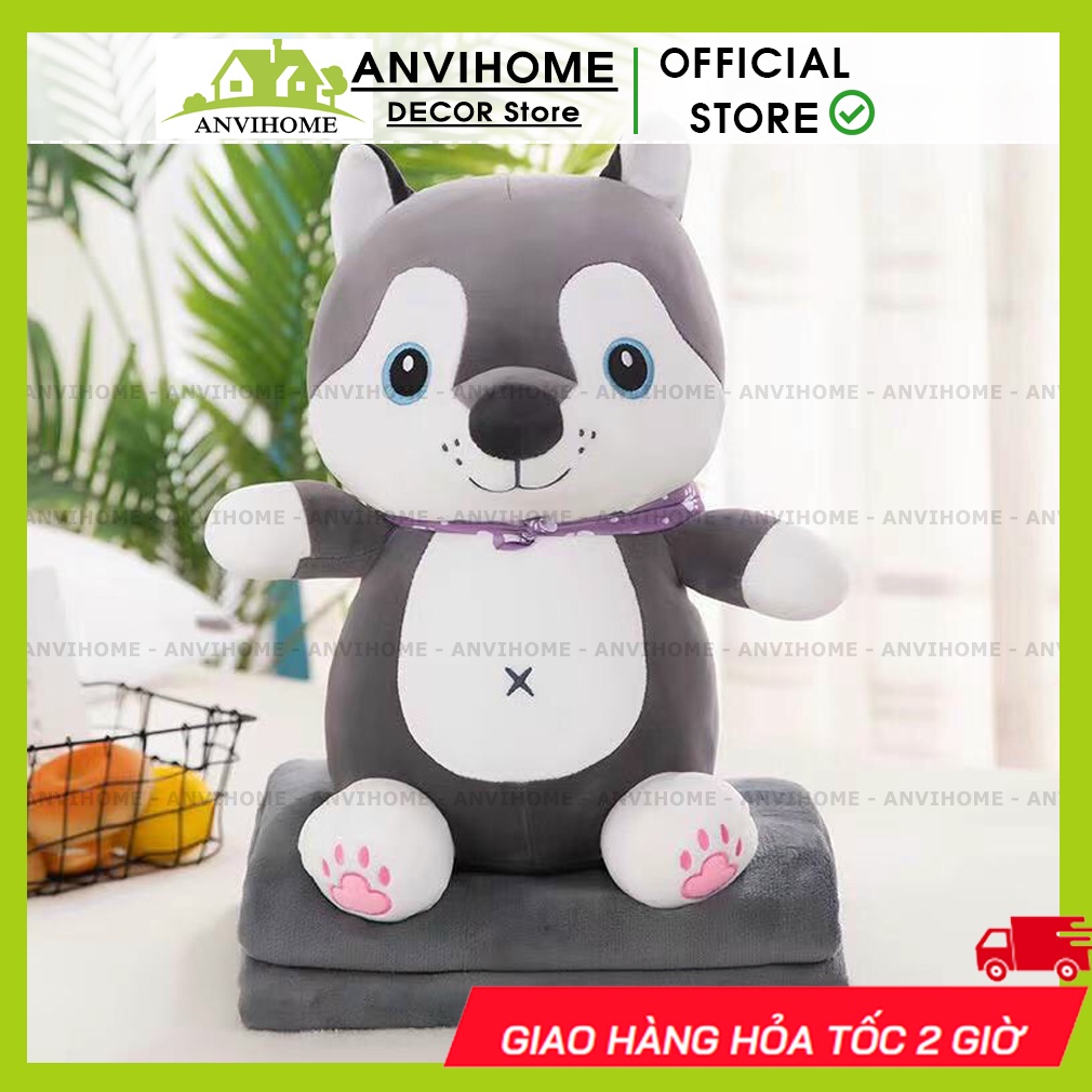 Mua Bộ chăn gối hình con Chó Lạp Xưởng, hình chó phốc Boston Terrier ...