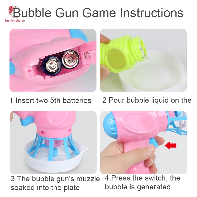 Kids Children Electric Handheld Bubble Machine Toys Blowing Head Maker ...