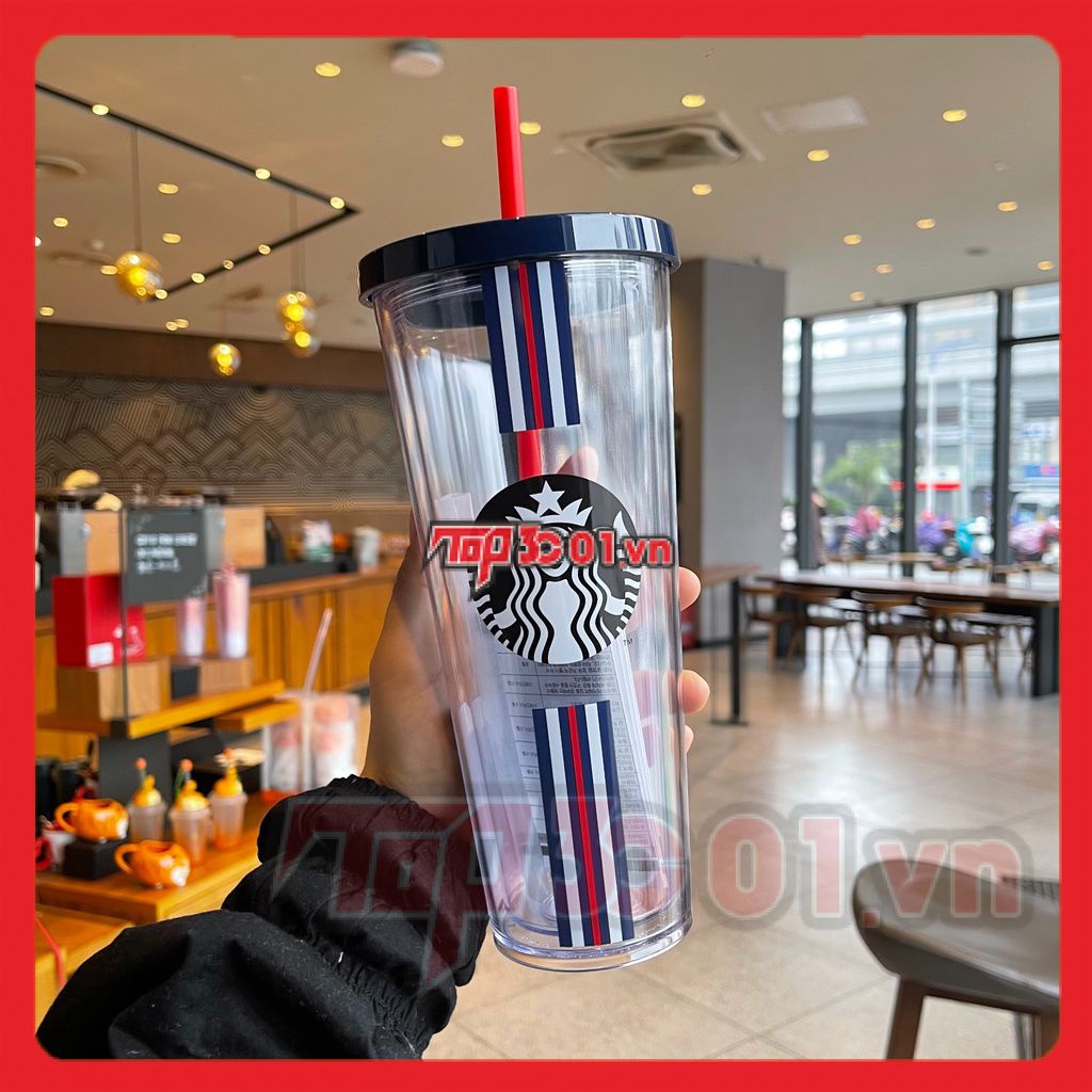 Mua Bình Nước Starbucks 710ml/480ml Trong Suốt Có Ống Hút Thể Tái Sử Dụng Tiện Lợi Cà Phê Chén ...