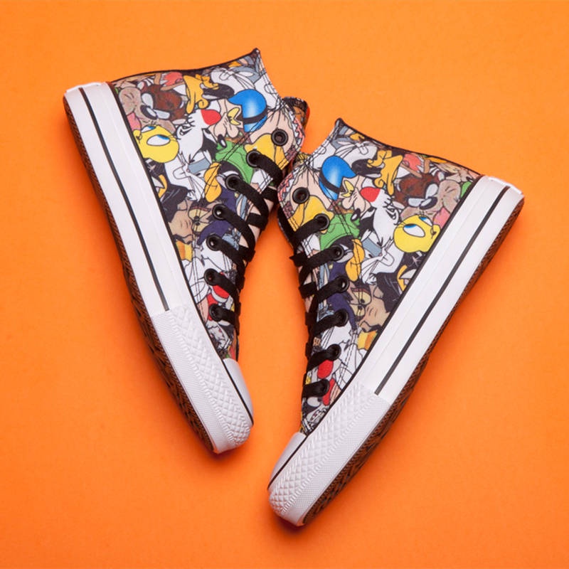 Mua * * Gi Y bata v i * Giày Vải canvas Cổ Cao Phong Cách Hoạt Hình ...