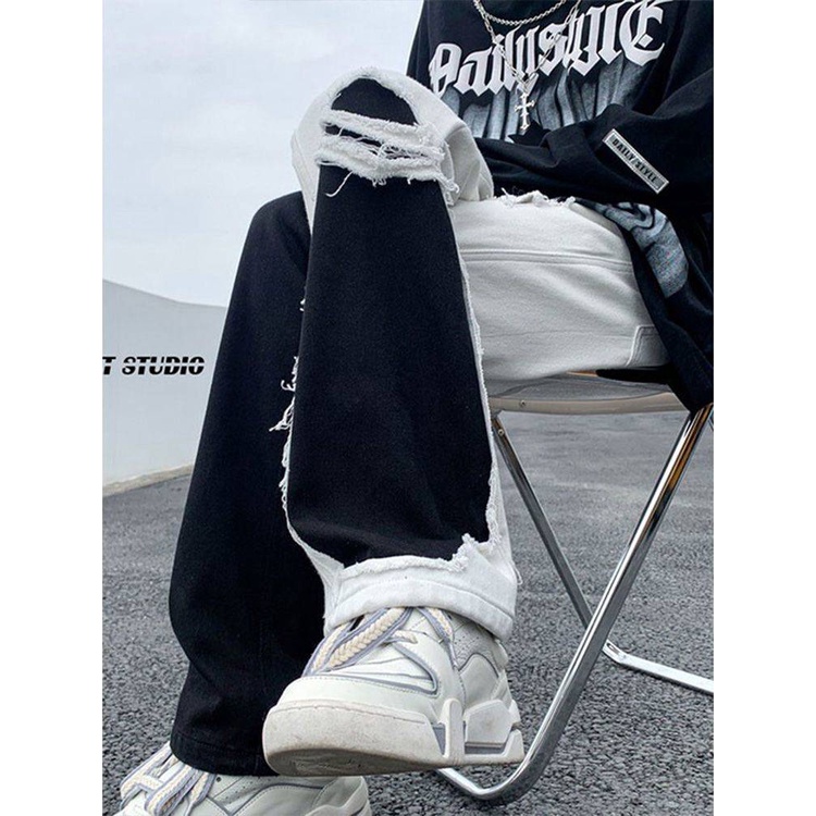 Mua Ch t L Ng cao Qu N jean nam Thiết Kế Quần jean Ng Su Ng Quần jean Dài Lỗ Rách Đường Phố cao ...