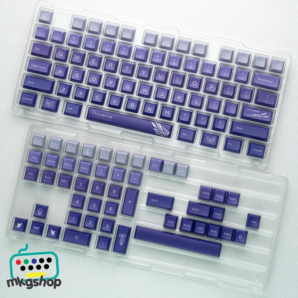 Keycap AKKO Provence Lavender, Nhựa PBT In Nhiệt Dyesub, 125 Nút Bàn ...