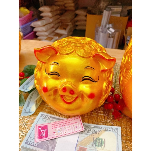 Mua Heo đất Đồng Tiền Phong Thuỷ, chất liệu thạch cao sơn vàng nhũ kim ...