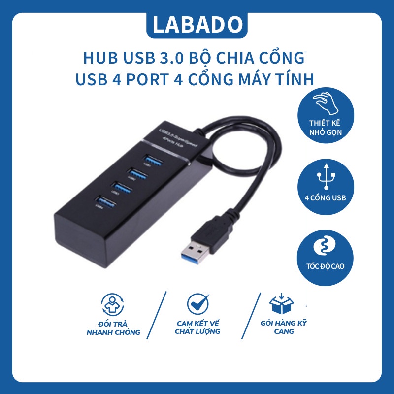 Hub usb 3.0 bộ chia cổng usb 4 port 4 cổng máy tính laptop LABADO H4 ...