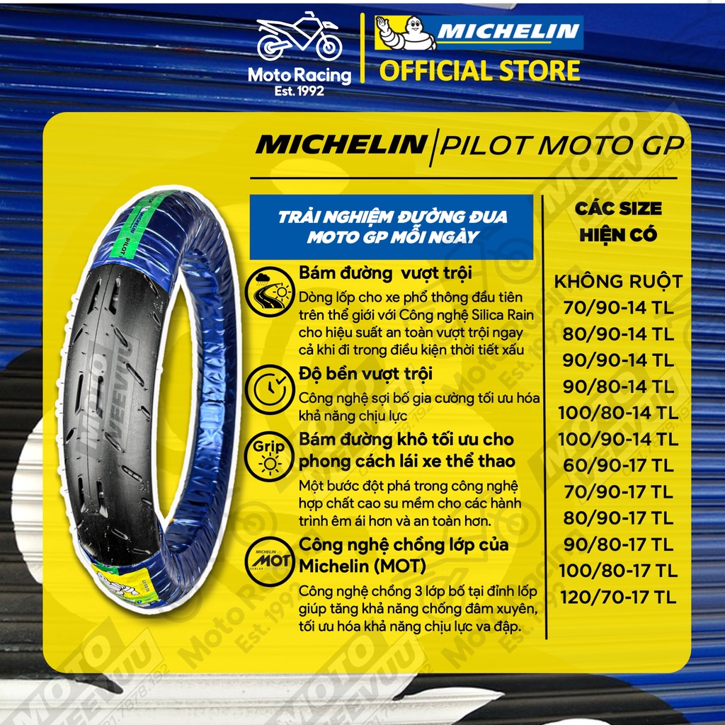 Mua Vỏ lốp xe máy Michelin Pilot Moto GP đủ size 60 70 80 90 100 120 14 ...