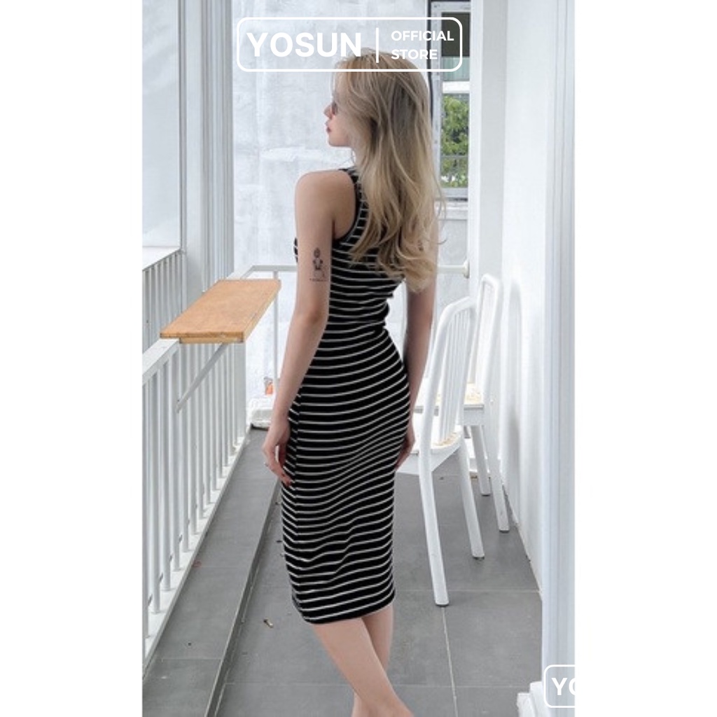 Mua Đầm Nữ Ôm Body Ba Lỗ Kẻ Sọc Ngang Năng Động, Váy Dạo Phố Dáng Dài ...