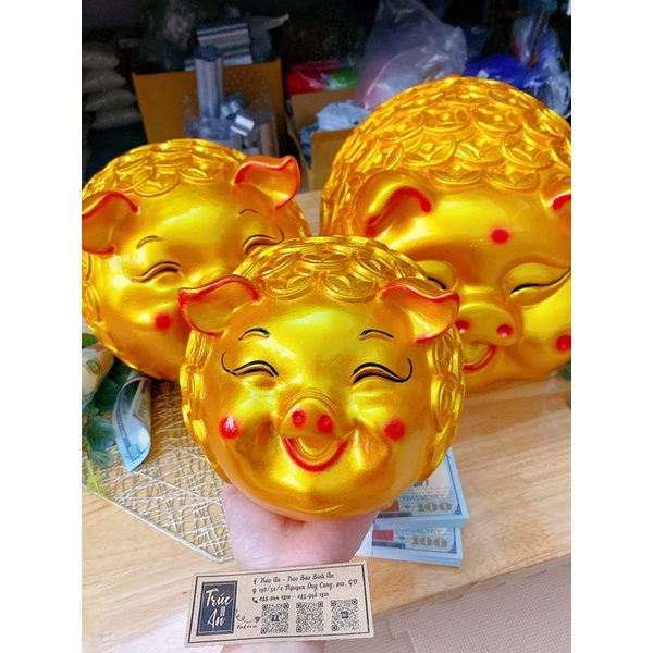 Mua Heo đất Đồng Tiền Phong Thuỷ, chất liệu thạch cao sơn vàng nhũ kim ...