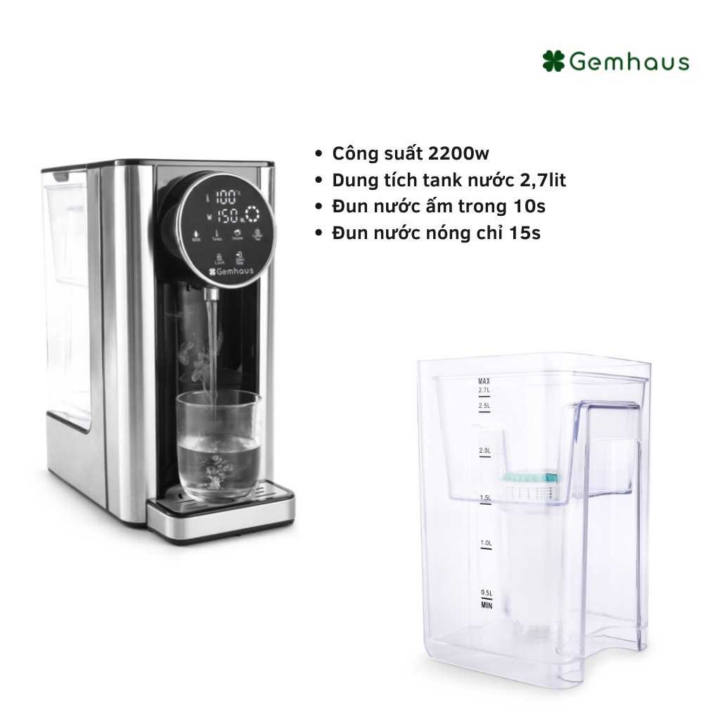 Mua Bình thủy Gemhaus GH660 dung tích 2,7l, bình thủy điện đun nước, pha sữa, pha cà phê và trà ...