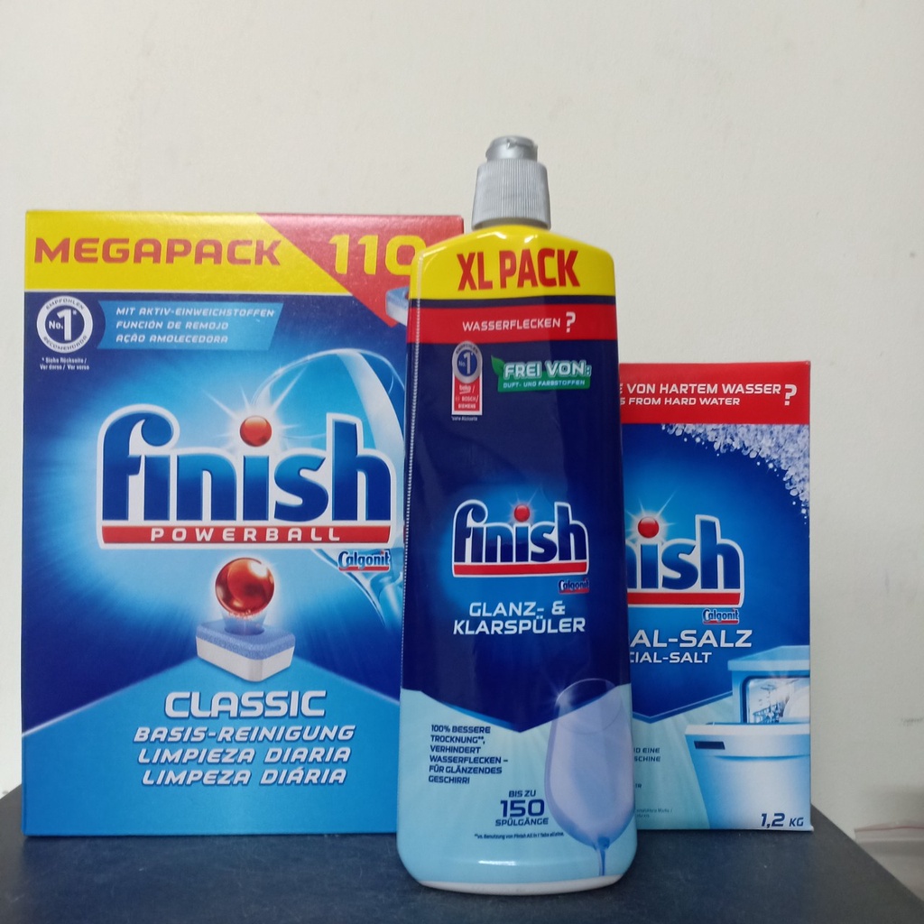 Viên rửa bát Finish classic 110 Viên + Muối rửa chén finish 1.2kg ...