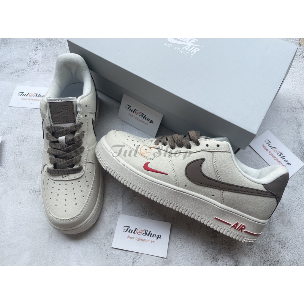 Giày NIKE AF1 Nam Nữ Trắng Vệt Nâu Cổ Thấp Giày Thể Thao Sneaker Nam Nữ ...