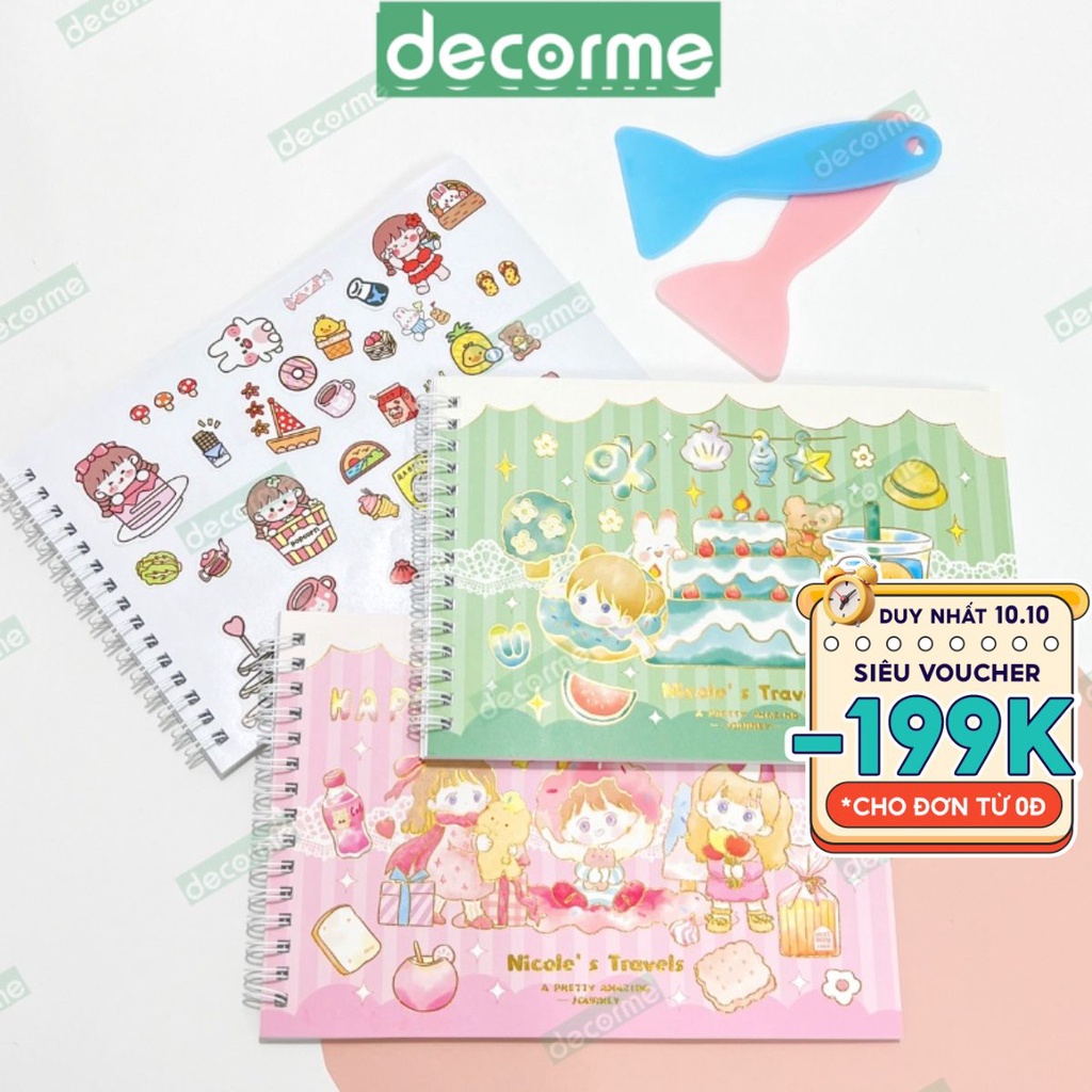Sổ chiết và lưu trữ sticker washi size A5 có lò xo Decorme Sổ bảo quản ...