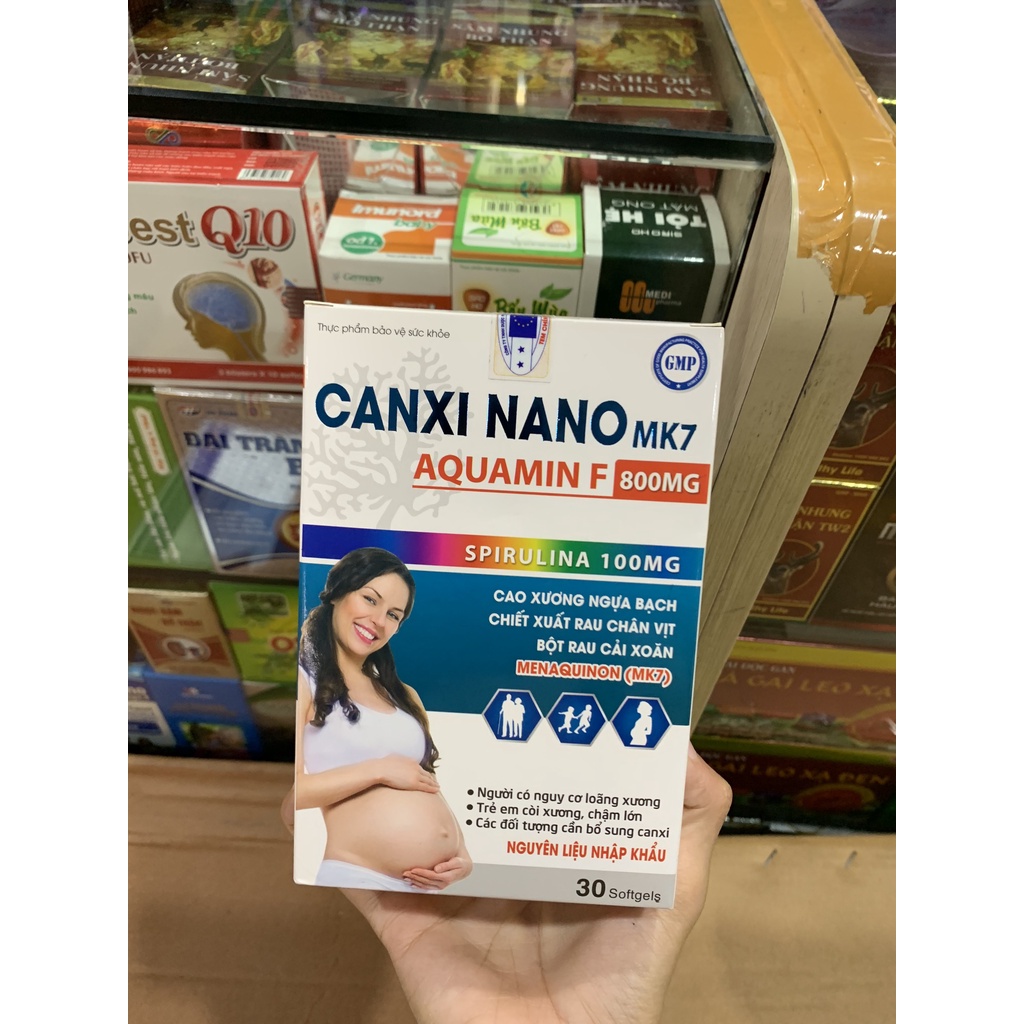 Mua Viên uống CANXI NANO MK7 AQUAMIN F 800mg - Cao xương ngựa bạch - Canxi tảo biển đỏ bổ sung ...