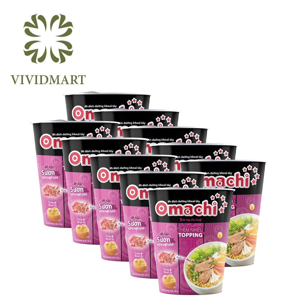 MÌ LY KHOAI TÂY OMACHI 3 VỊ: SƯỜN HẦM NGŨ QUẢ, TÔM CHUA CAY, XỐT / SỐT ...