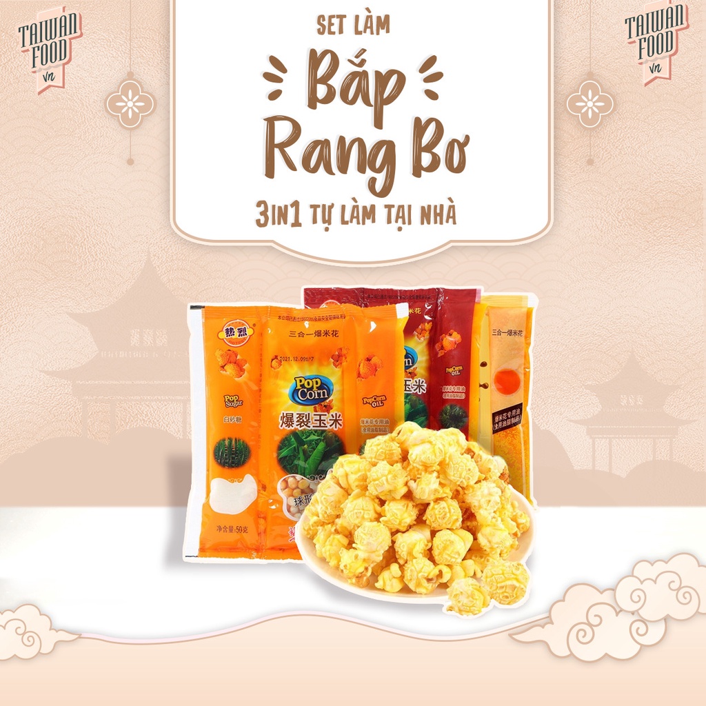 Set làm bắp rang bơ 3in1 tự làm tại nhà Bắp rang bơ, Caramel, Socola ...