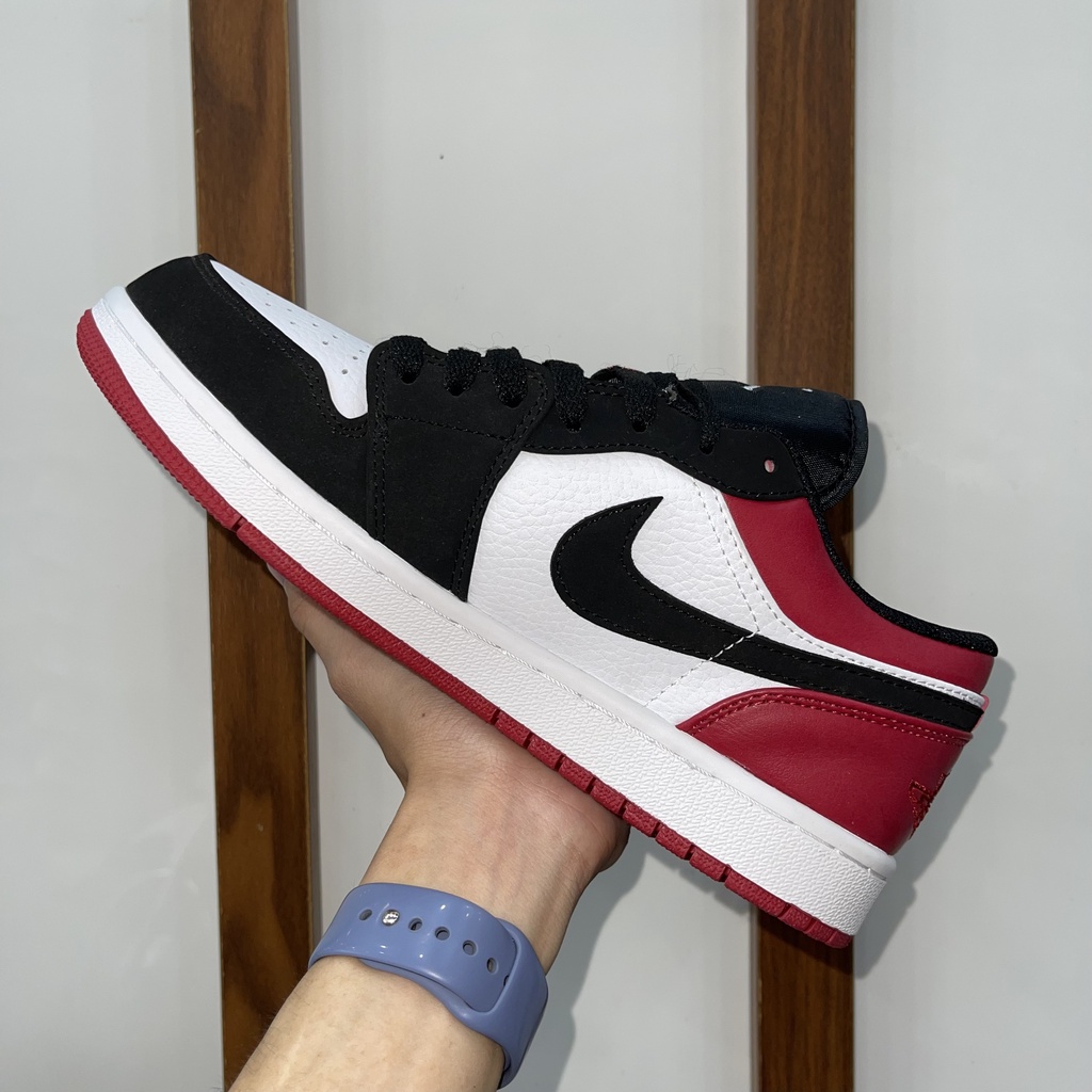 Mua Giày Nyke Air Jordan 1 Low Black Toe, JD Thấp Đen Đỏ Bản Đẹp ...
