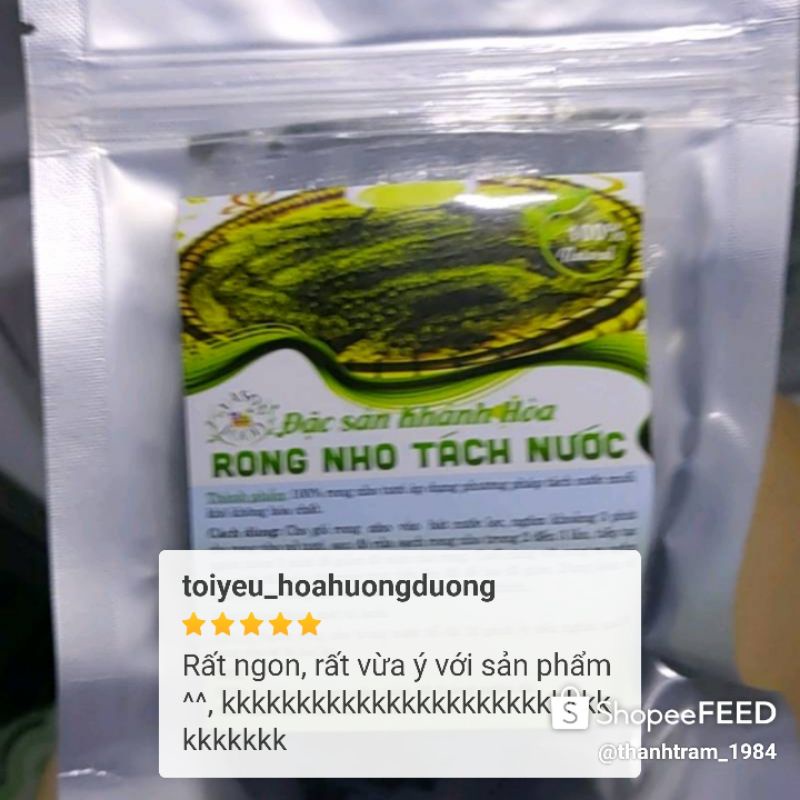 100g NỞ RA 300g Rong Nho Tách Nước KHÁNH HÒA - NHA TRANG - Giàu Dinh ...