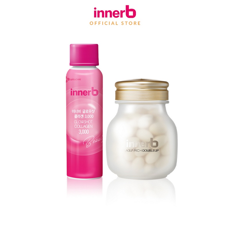 Combo giữ ẩm da sáng mịn InnerB Aqua Rich DoubleUp 4 hộp Collagen ...