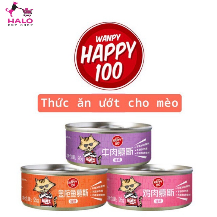 Pate Wanpy Happy 100 Thơm Ngon Cho Mèo (Lon 95g) | Shopee Việt Nam
