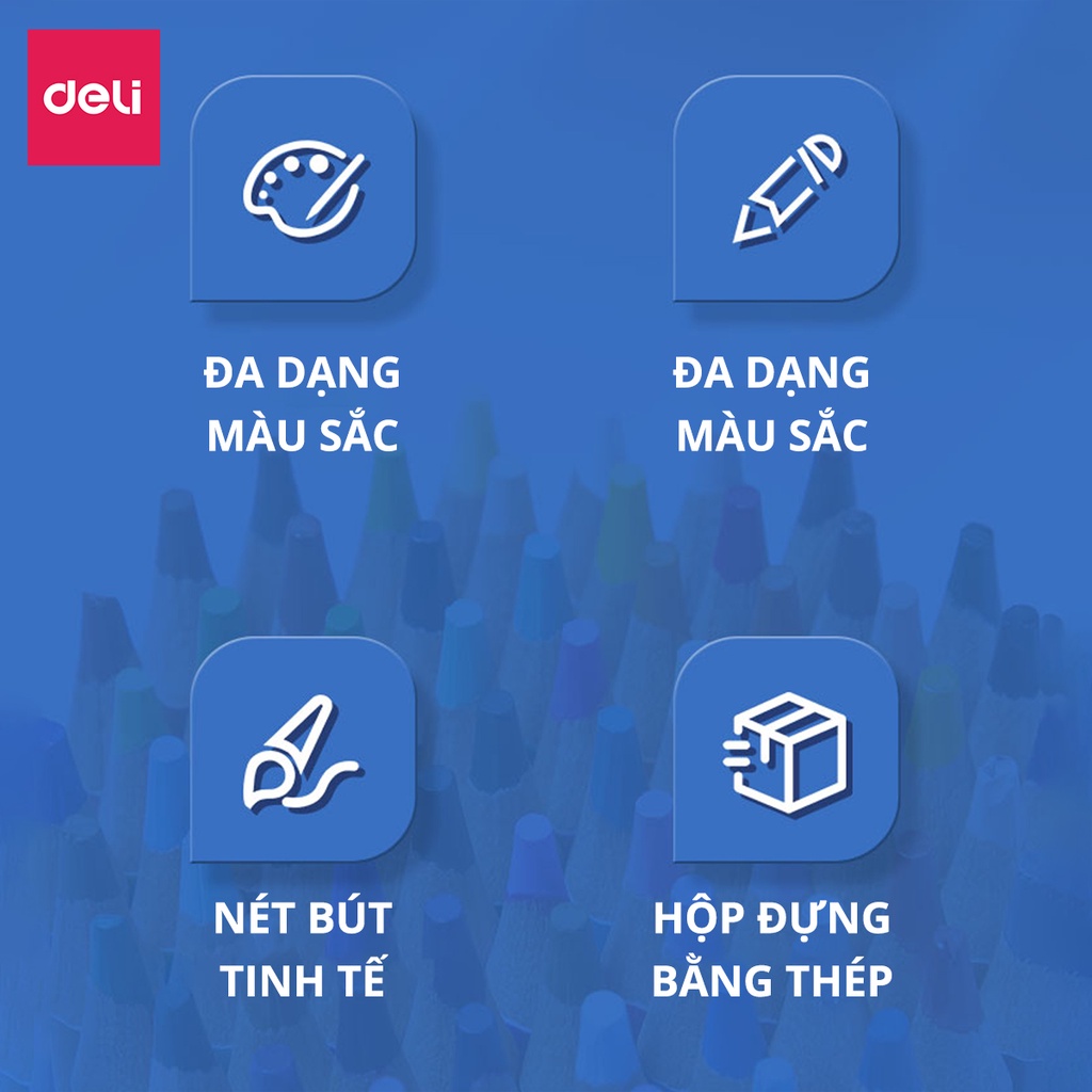 Mua Bút chì màu gốc dầu hộp thiếc chuyên nghiệp Deli - 24/36/48/72 màu ...