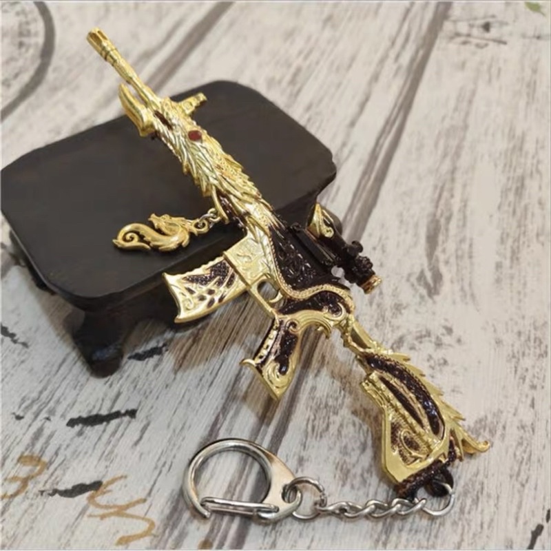 Mua Móc Khoá Mô Hình PUBG M416 Skin Dragon Gold dài 12cm siêu đẹp móc ...