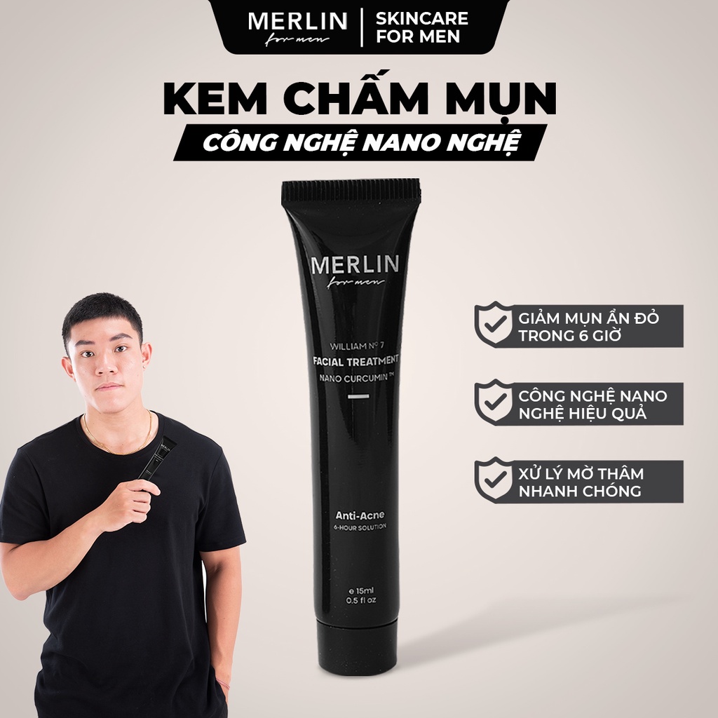 Mua Kem chấm mụn và mờ thâm nam Merlin Nano Curcumin 6h, hỗ trợ giảm ...