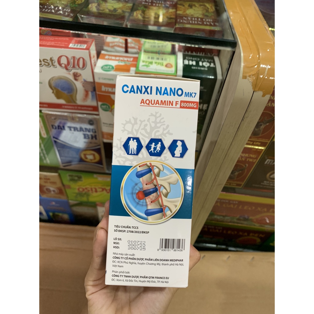 Mua Viên uống CANXI NANO MK7 AQUAMIN F 800mg - Cao xương ngựa bạch - Canxi tảo biển đỏ bổ sung ...