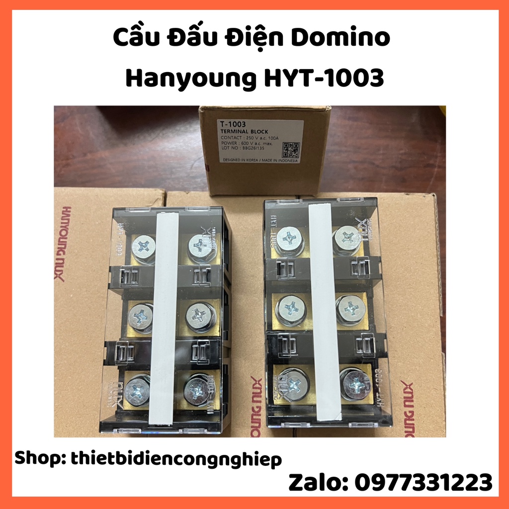 HanYoung Domino Cầu Đấu Điện 3P 20A, 30A, 60A, 100A: HYT-203, HYT-303, HYT-603, HYT-1003 ...
