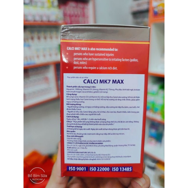 Mua 🆘 CALCI MK7 MAX - Canxi từ tảo biển đỏ tự nhiên, giúp bổ sung canxi ...
