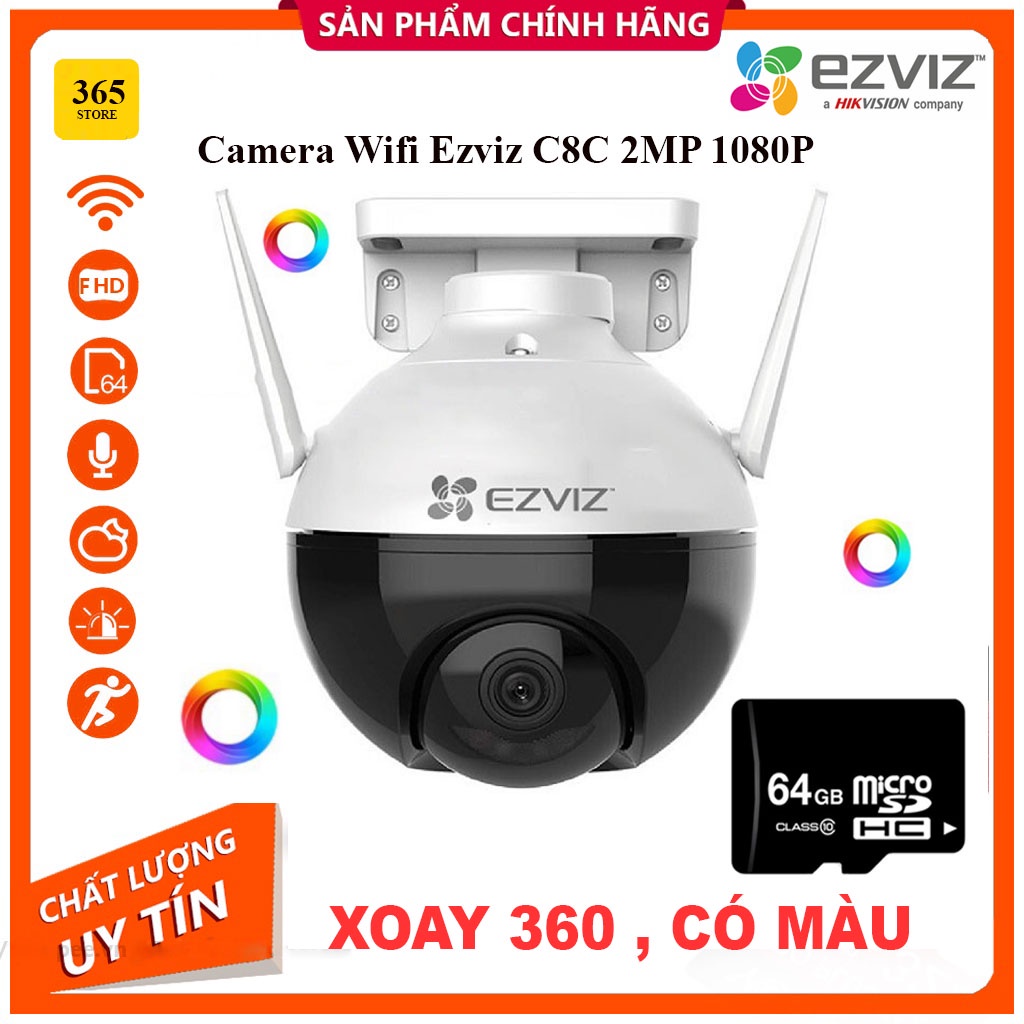 Camera Wifi Ezviz C8C , C8W ,C8PF 1080P 2K FHD Ngoài trời Xoay 360 độ ...
