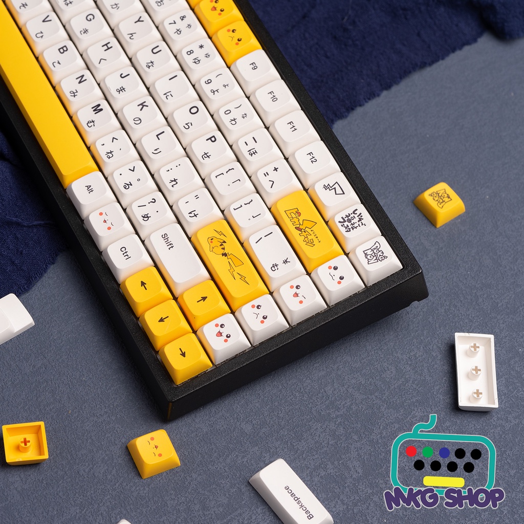 Mua Keycap XDA Pikachu white, nhựa PBT in nhiệt dyesub, 138 nút bàn ...