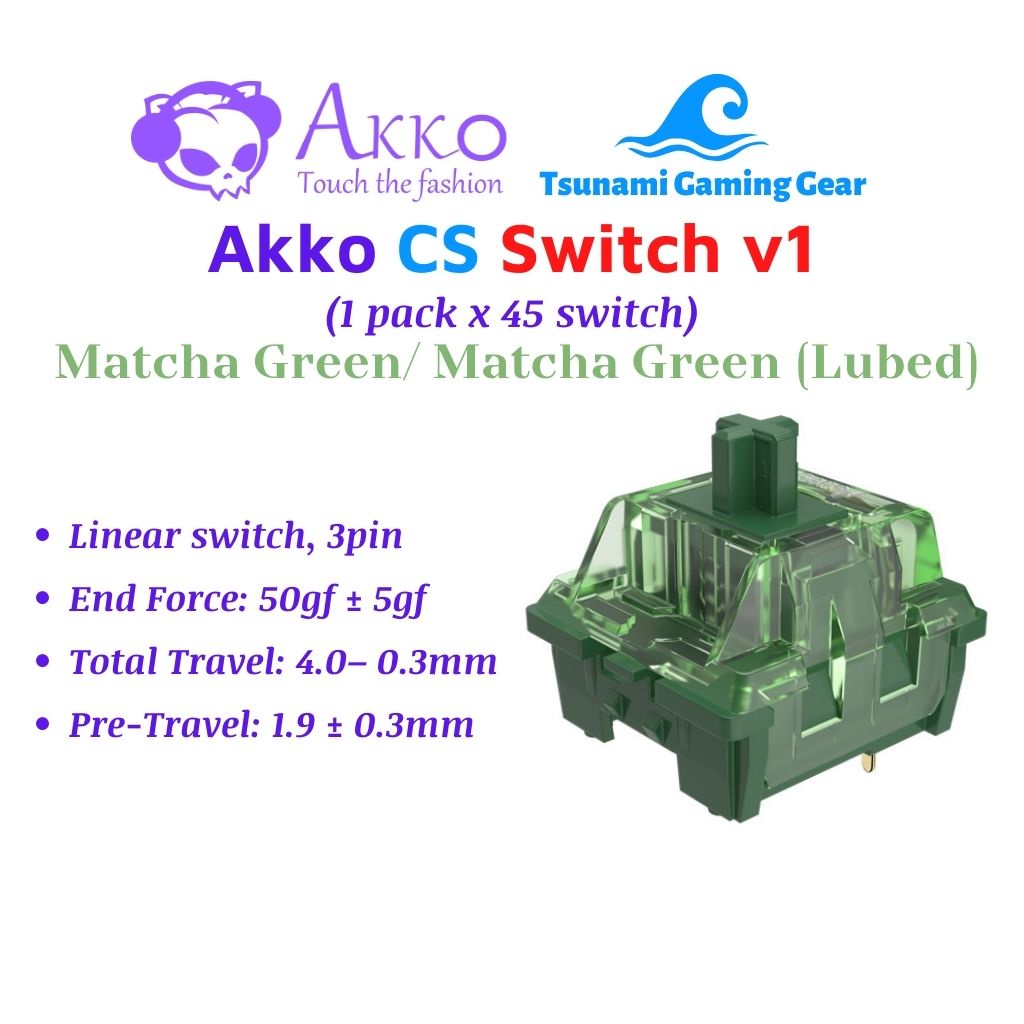 Bộ Switch Akko CS Matcha Green/ Matcha Green (Lubed) (45 switch) - Hàng ...
