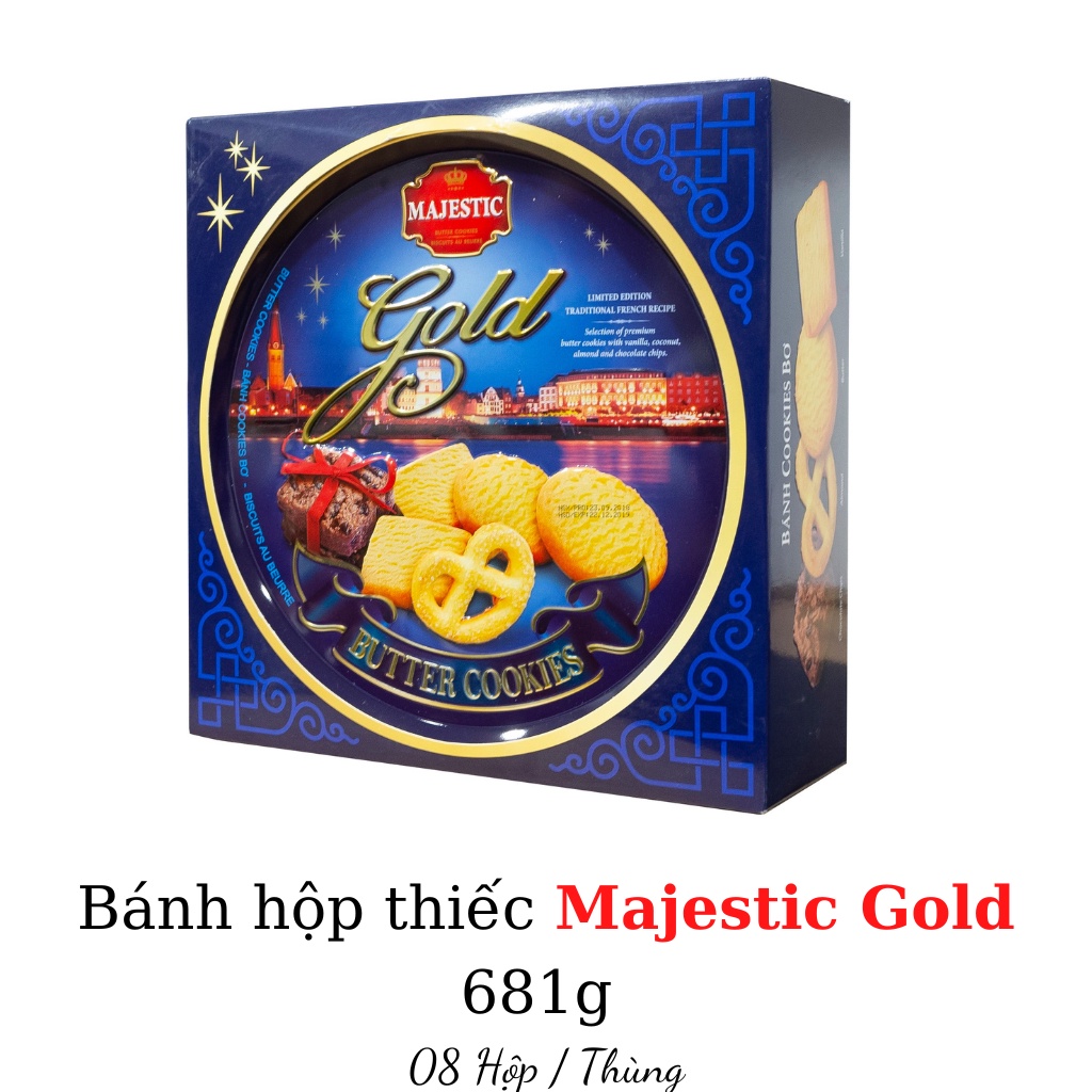 Bánh Hộp Thiếc Cookies Majestic Gold 681g | Shopee Việt Nam