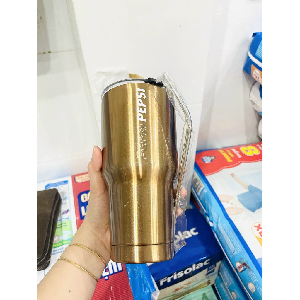 LY PEPSI VÀNG ÁNH KIM KÈM ỐNG HÚT | Shopee Việt Nam