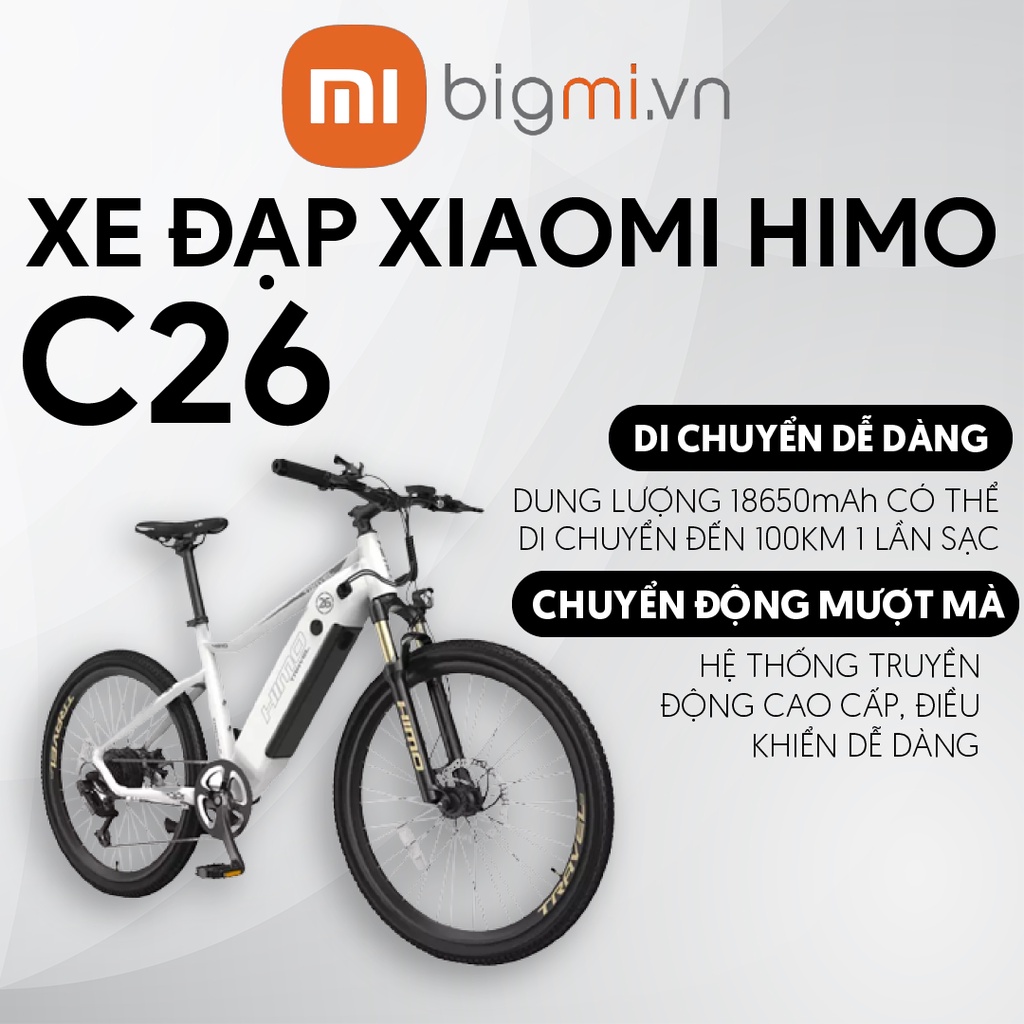 Mua Xe Đạp Trợ Lực Điện Xiaomi HIMO C26, trợ lực điện 100 KM giá rẻ nhất | TecKi.Vn