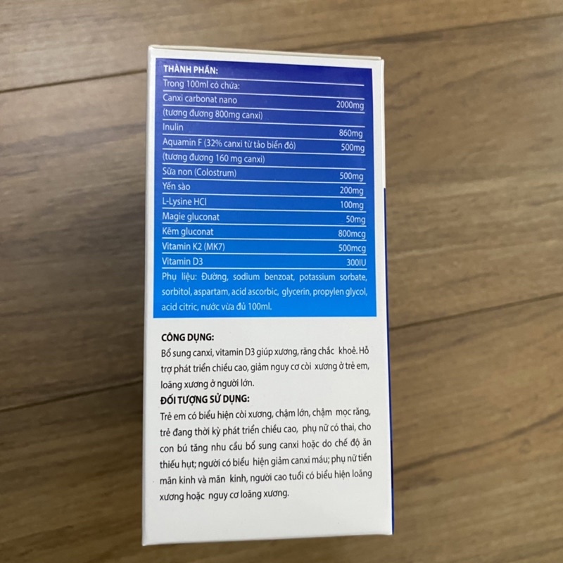 Mua Bone Care CANXI NANO MK7 Aquamin F Yến sào sữa non - Hộp 20 ống bổ sung canxi D3 K2 MK7 cho ...