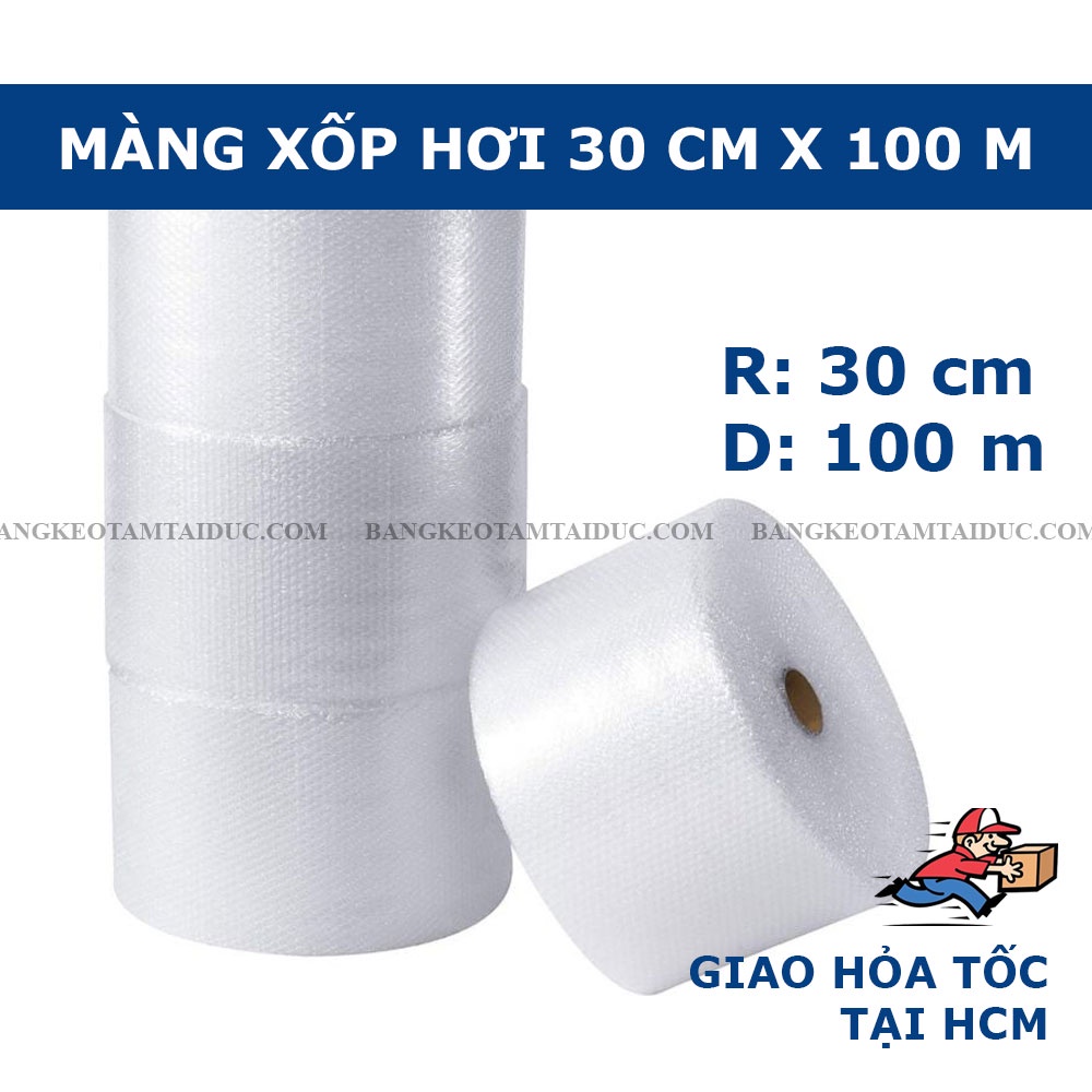 Bóng Khí 30cm x 100m, Màng Xốp Hơi, Cuộn Xốp Khí, Xốp Chống Sốc Đóng Gói Hàng | Shopee Việt Nam