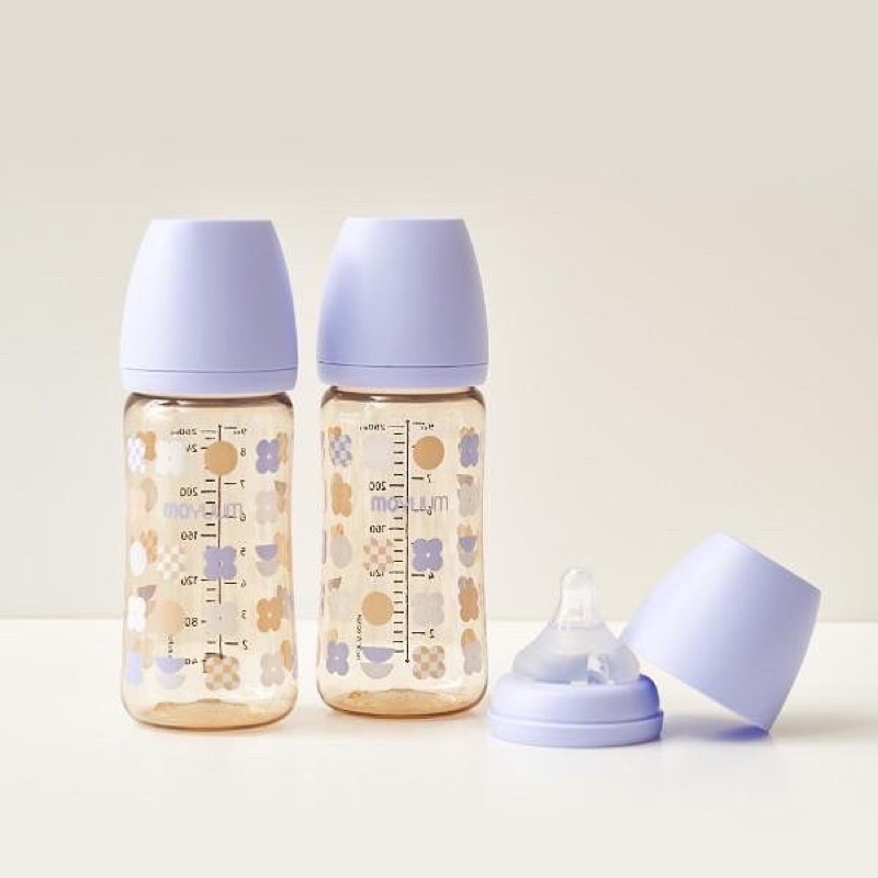 Bình sữa Moyuum Tím - Moyum Clover nội địa Hàn Chính Hãng phiên bản hoa ...