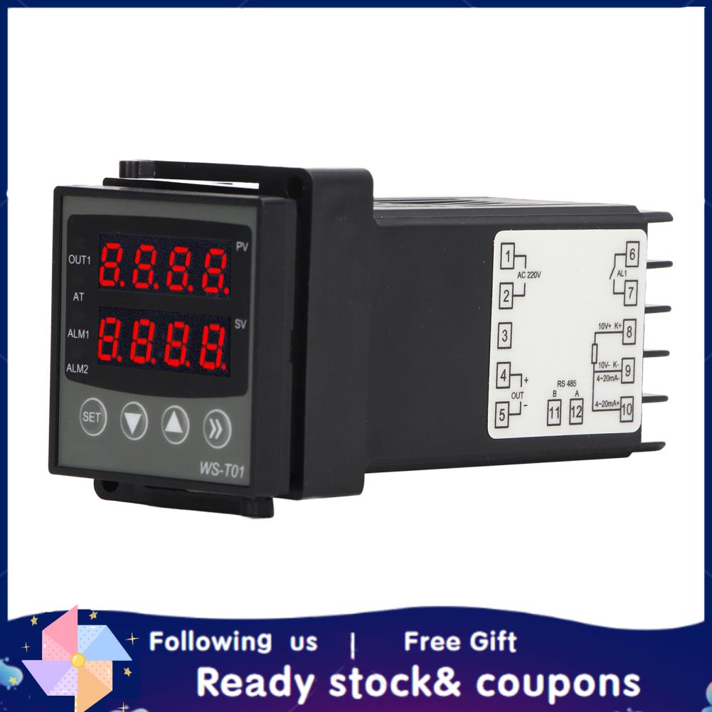 Xiyijia PID Temperature Controller Dual Display Intelligent Thermostat Type K Thermocouple AC ...