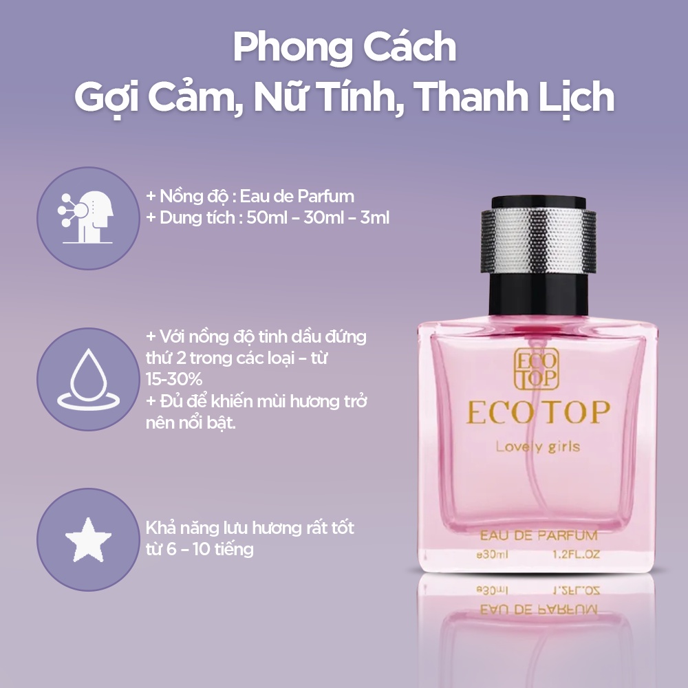 Mua Nước Hoa Nữ Hương Hoa Cỏ, Gỗ Xạ Hương Ecotop Lovely Girls EDP Dung Tích 30ml - Hương Thơm Nữ ...