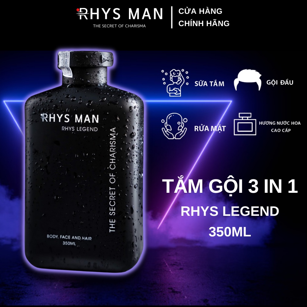 Sữa tắm gội nam RHYS MAN hương nước hoa 3 in 1 Rhys Legend 350ml - MixASale