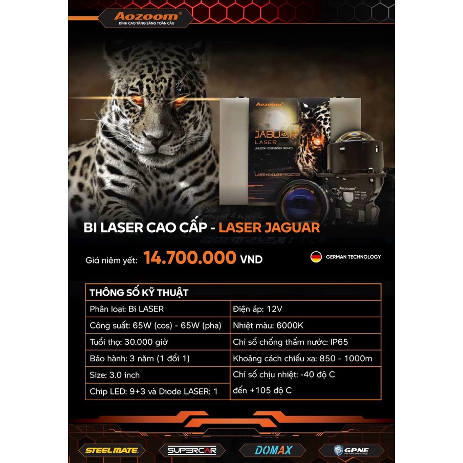 Bi LED AOZOOM Laser Jaguar - Bi LED con báo cho xe ô tô thương hiệu ...