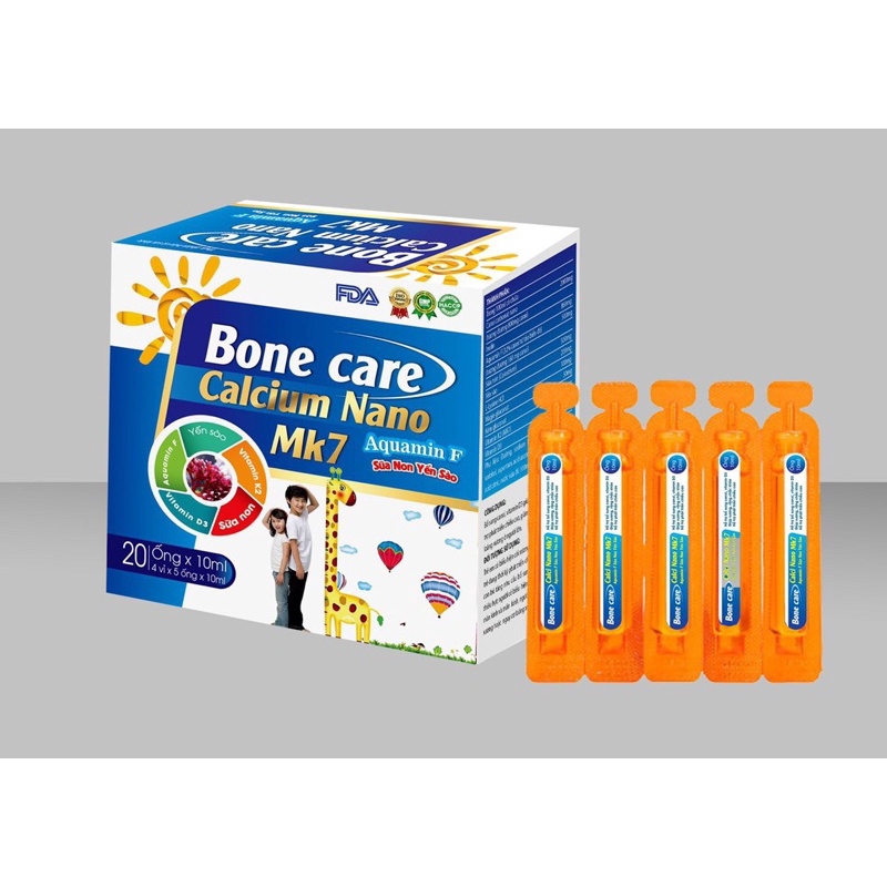 Mua Bone Care CANXI NANO MK7 Aquamin F Yến sào sữa non - Hộp 20 ống bổ sung canxi D3 K2 MK7 cho ...
